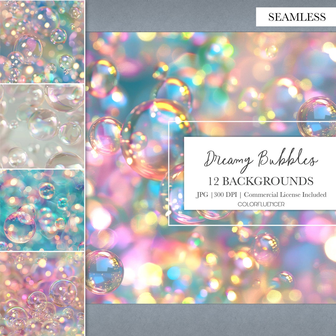 Bubbles Backgrounds | Dreamy Bubbles | Digital Paper | Sublimation ...