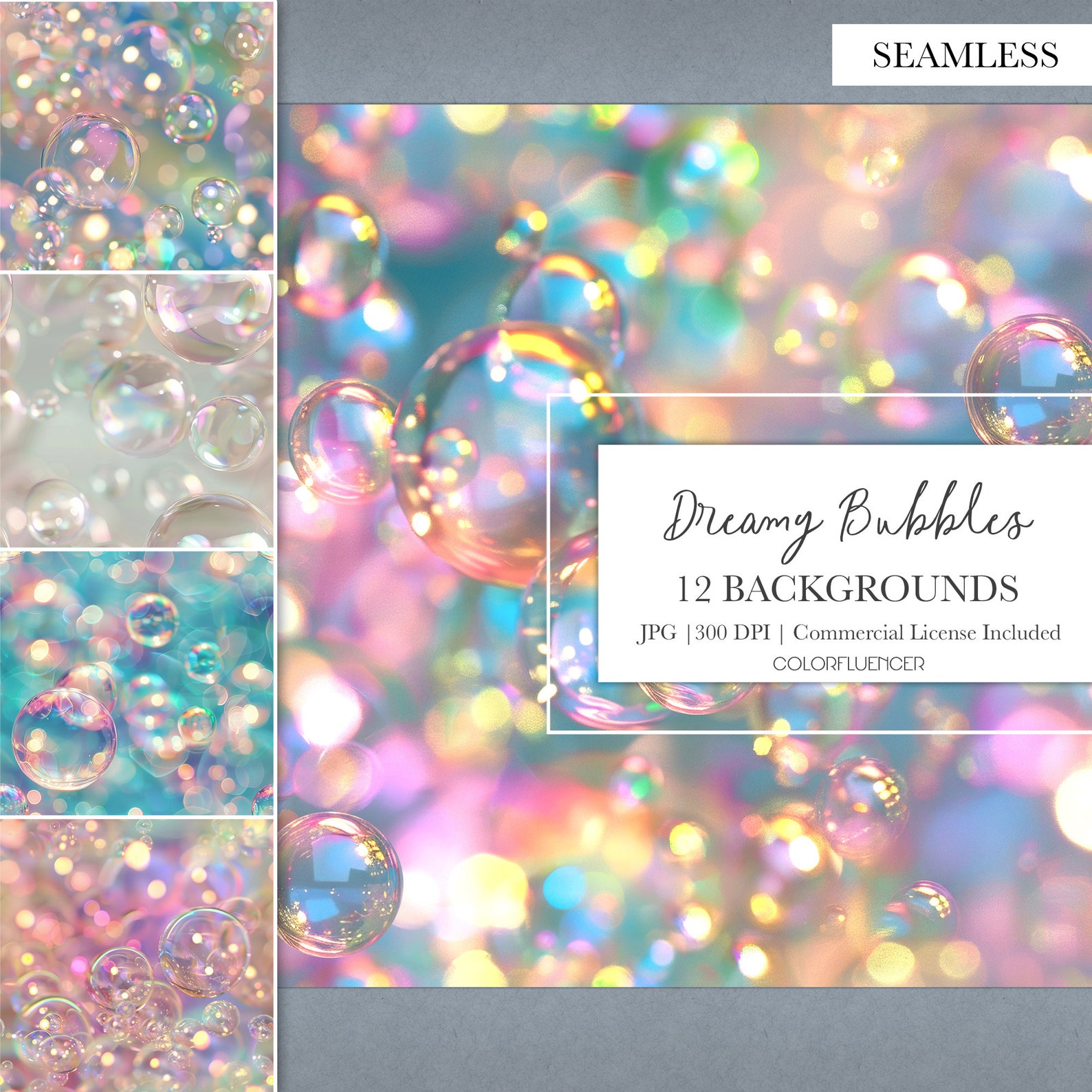 Bubbles Backgrounds Dreamy Bubbles Digital Paper Sublimation Design ...