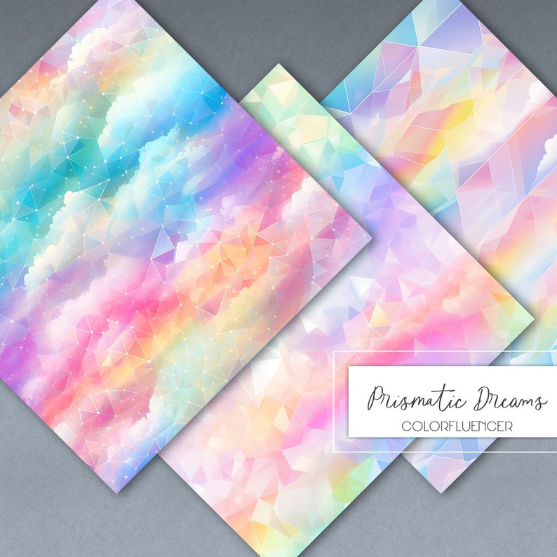 Rainbow Seamless Patterns Backgrounds Prismatic Dreams Digital Paper ...