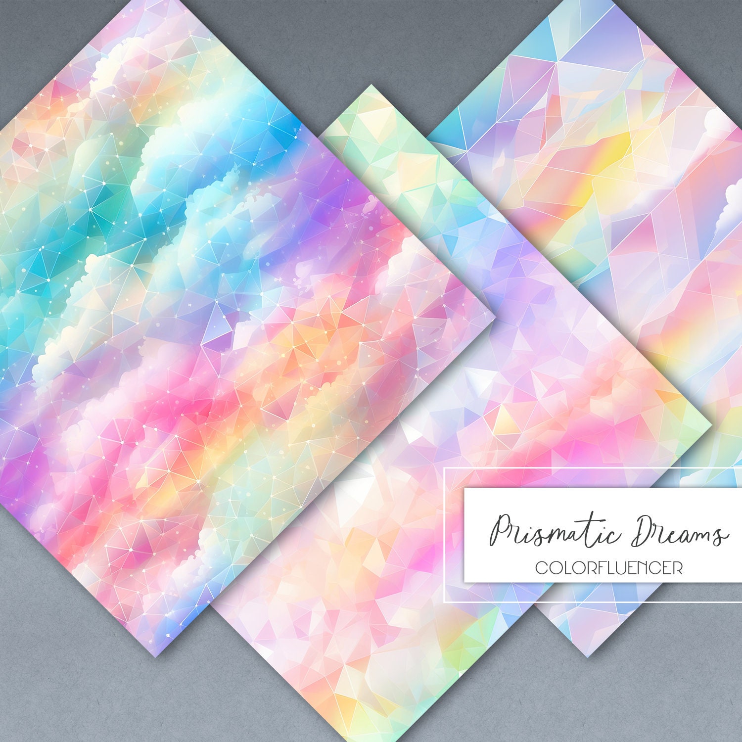 Rainbow Seamless Patterns Backgrounds Prismatic Dreams Digital Paper ...