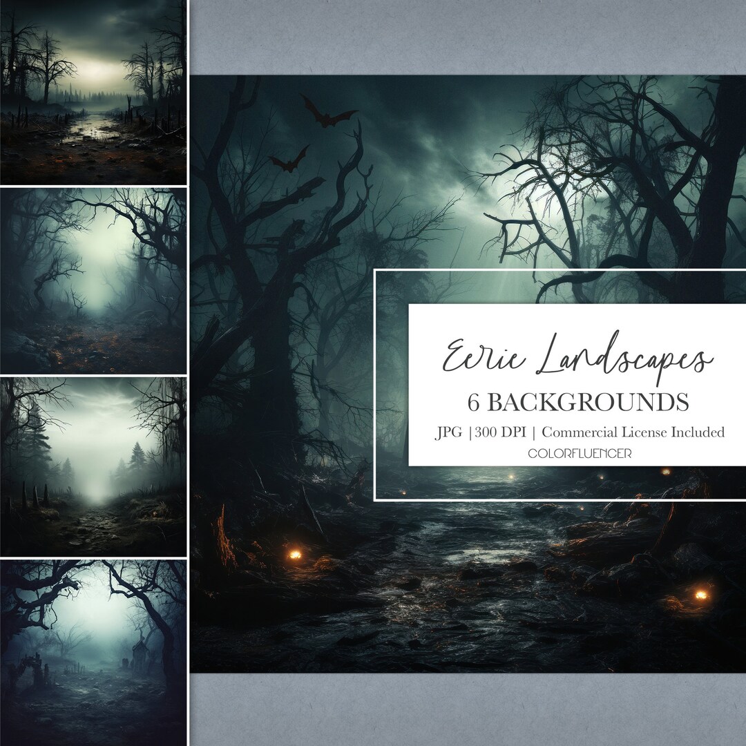 Halloween Backgrounds | Eerie Landscapes | Digital Papers | Halloween ...