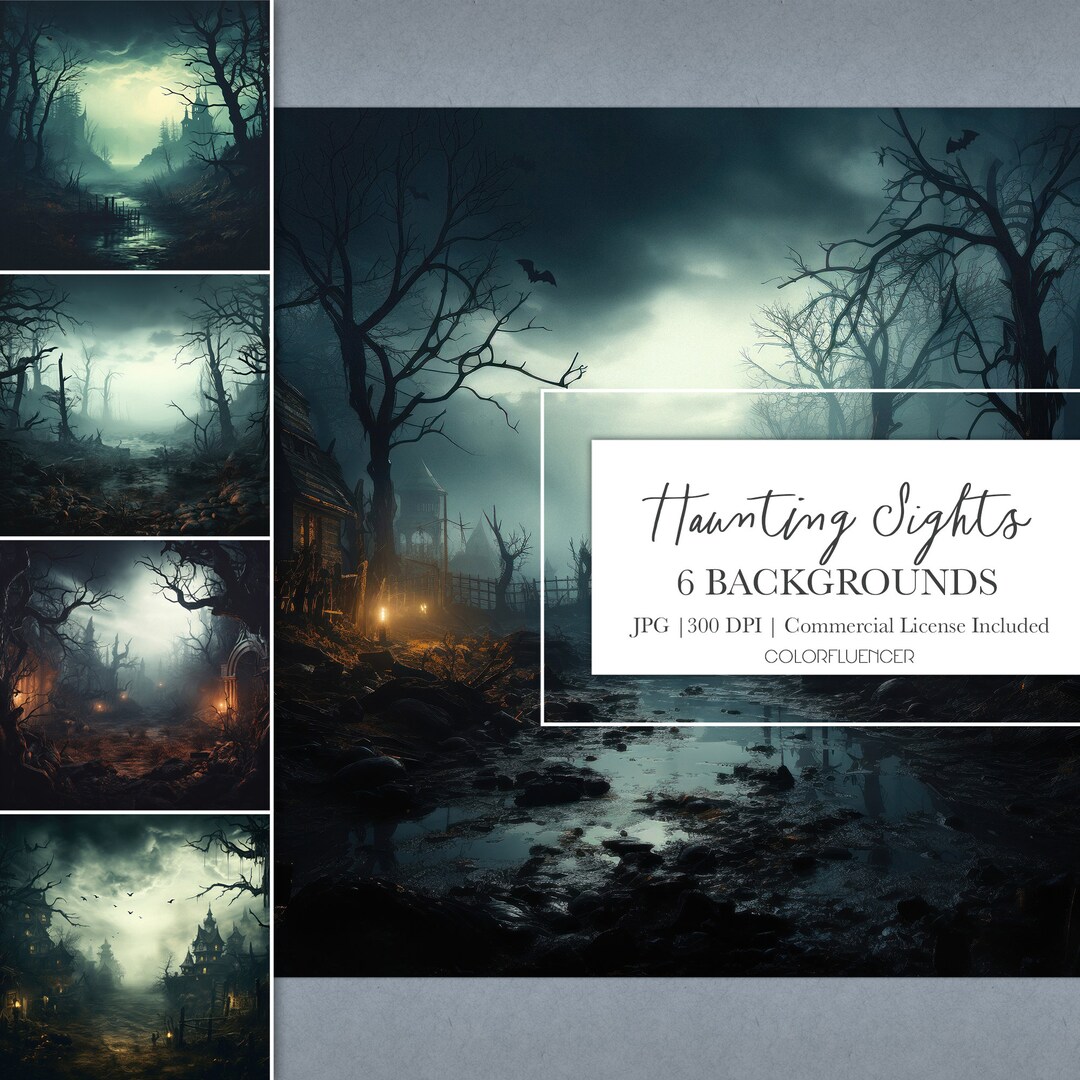 Halloween Backgrounds | Haunting Sights | Digital Papers | Halloween ...