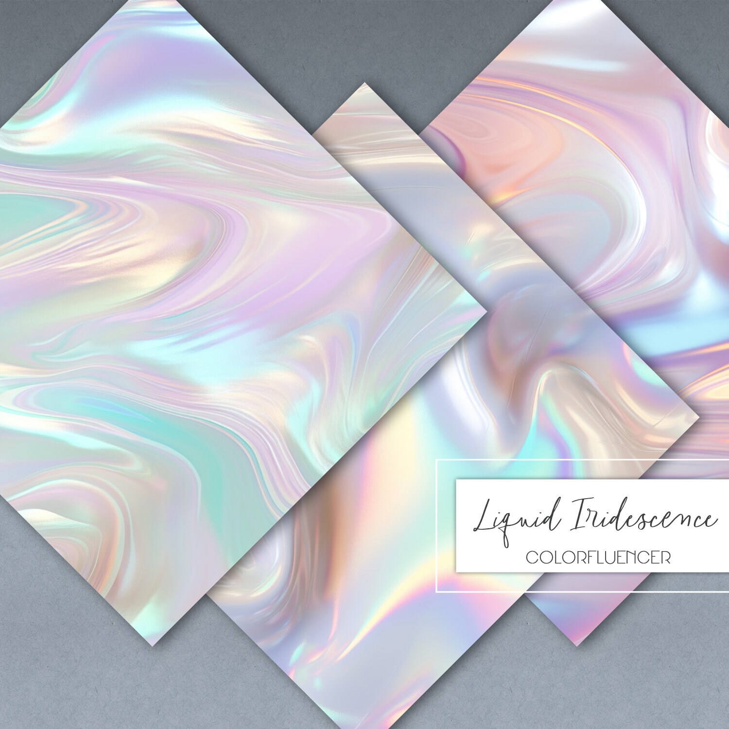 Iridescent Backgrounds | Liquid Iridescence | Digital Paper ...