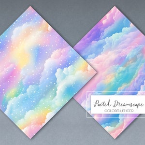 Clouds Seamless Patterns | Sky Clouds Backgrounds, Rainbow Colors ...