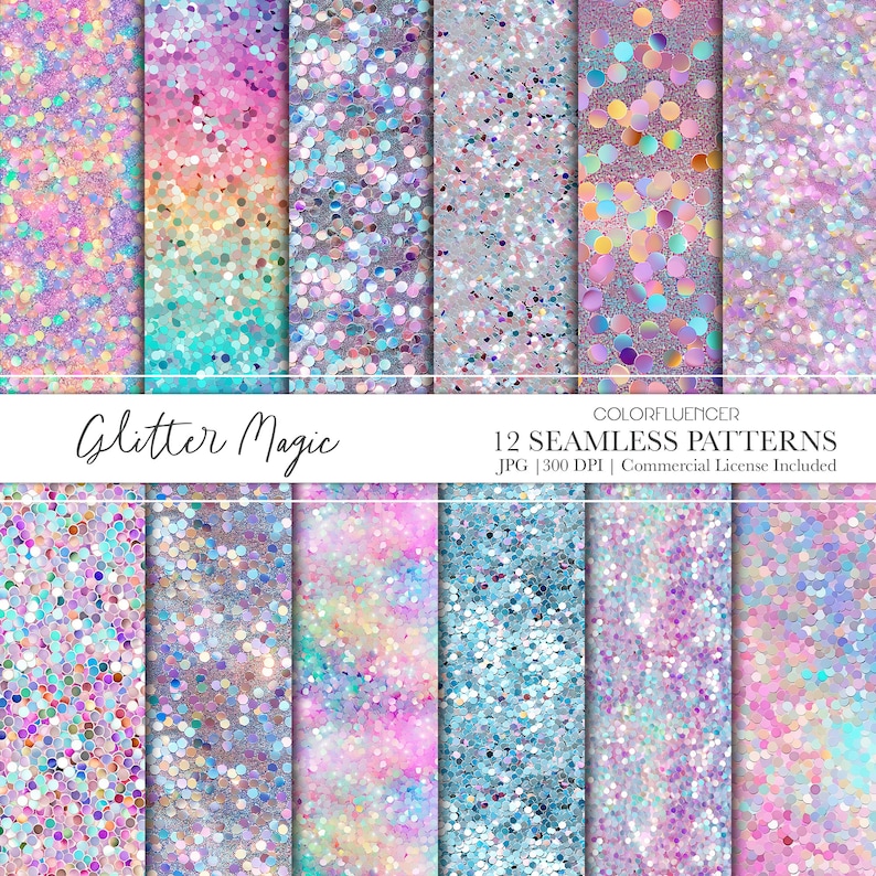 Glitter Seamless Patterns | Glitter and Sequins | Digital Paper ...