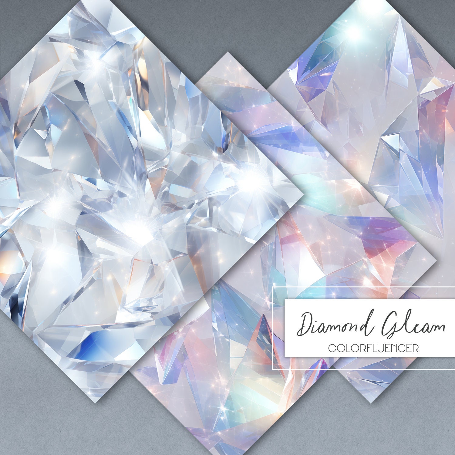 Crystal Backgrounds | Diamond Gleam | Digital Papers | Sublimation ...