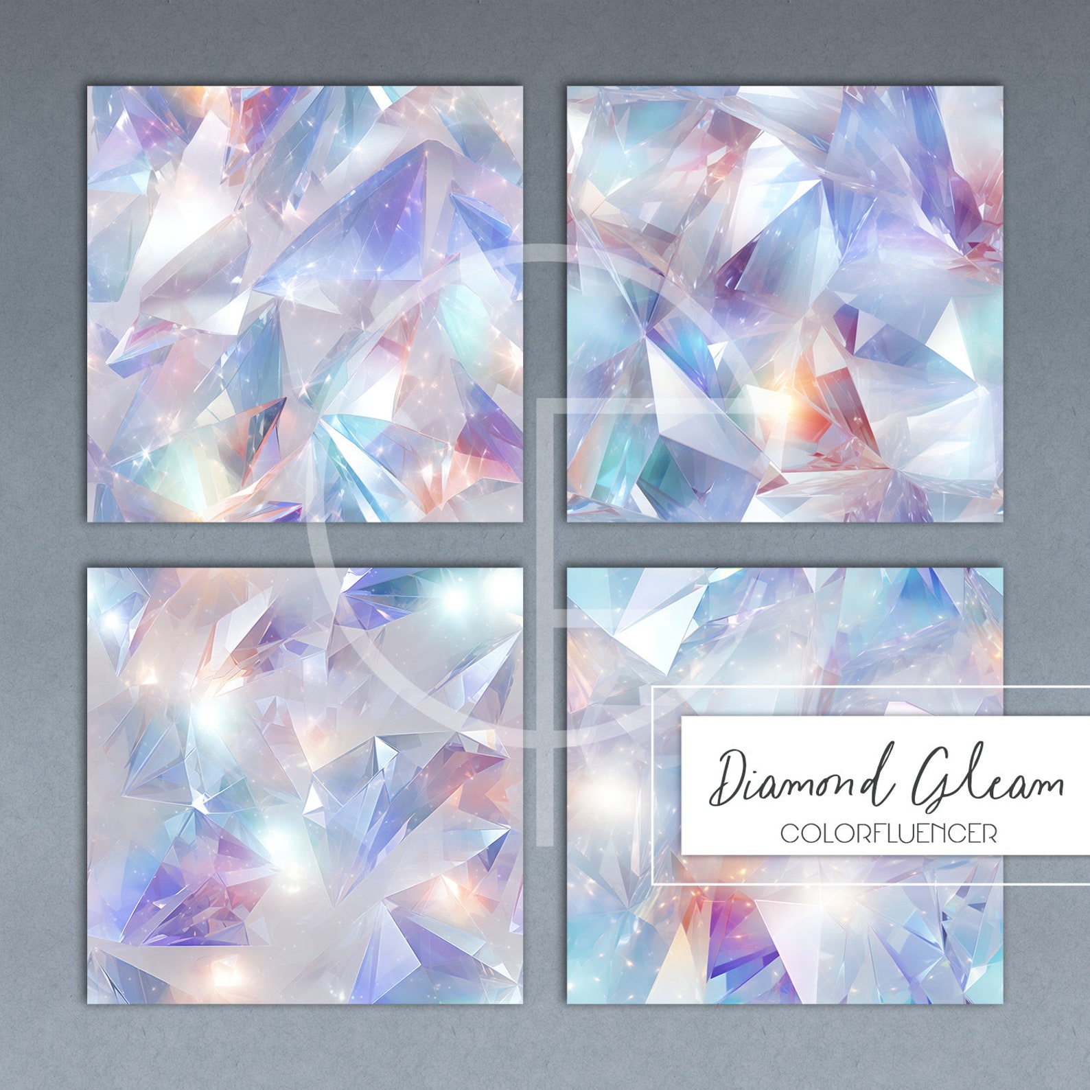 Crystal Backgrounds | Diamond Gleam | Digital Papers | Sublimation ...