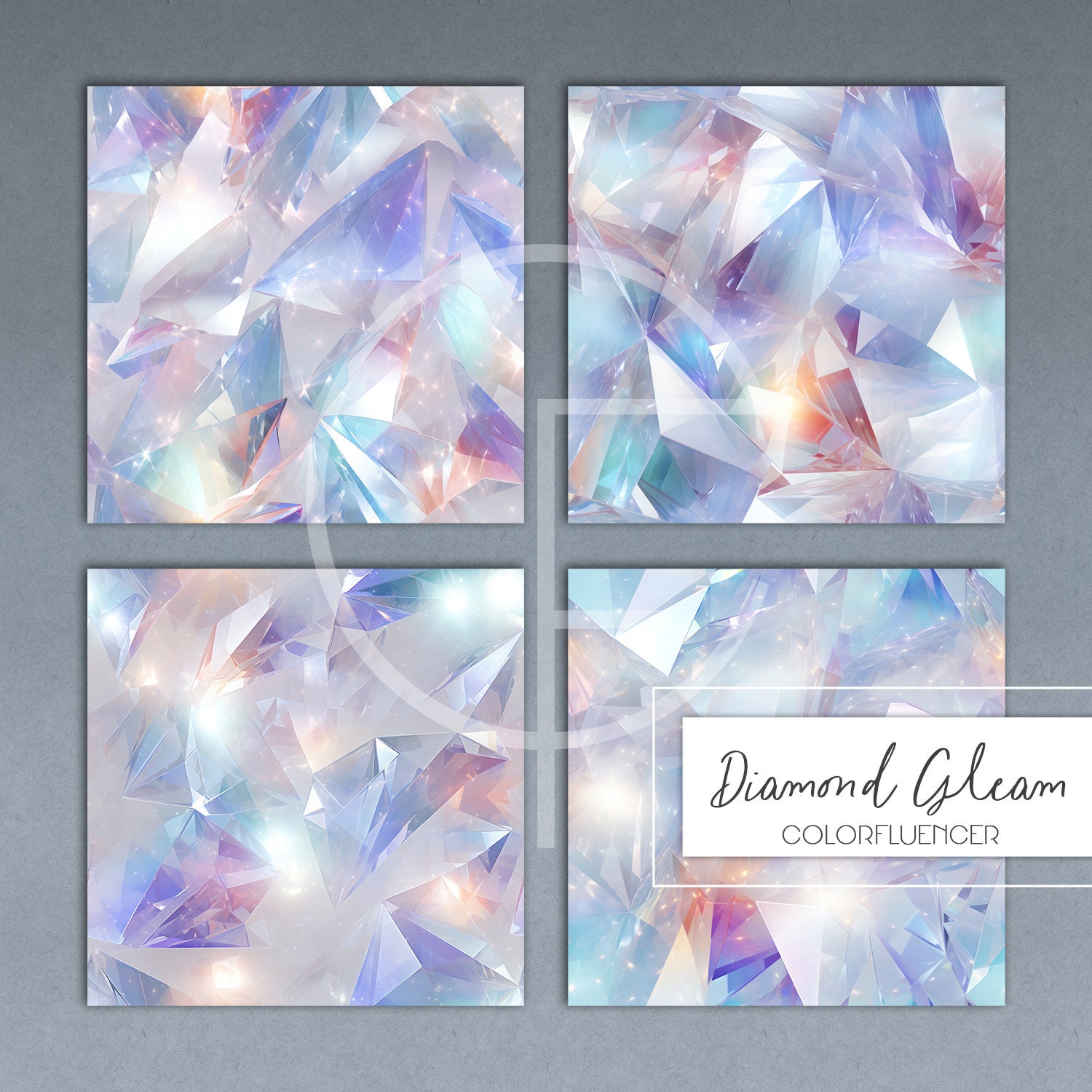 Crystal Backgrounds | Diamond Gleam | Digital Papers | Sublimation ...