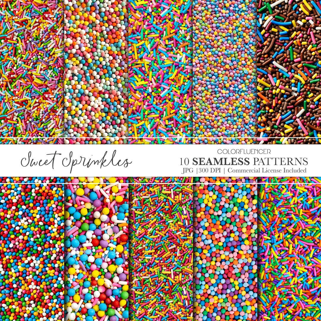 Sprinkles Seamless Patterns | Sweet Sprinkles | Backgrounds | Digital ...