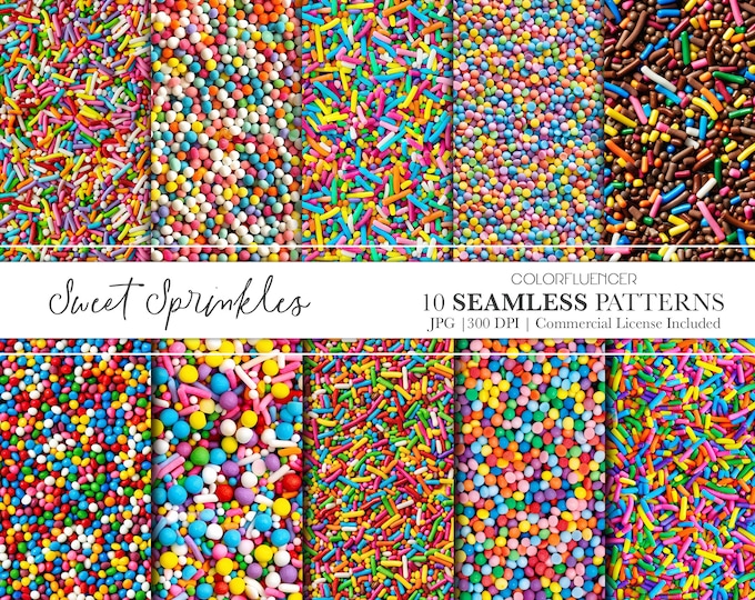 Rainbow Candy Sprinkles Digital Paper Background Texture - Vibrant ...