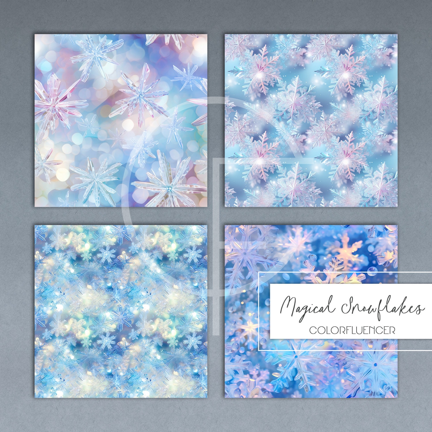 Snowflake Seamless Patterns | Magical Snowflakes | Digital Papers ...