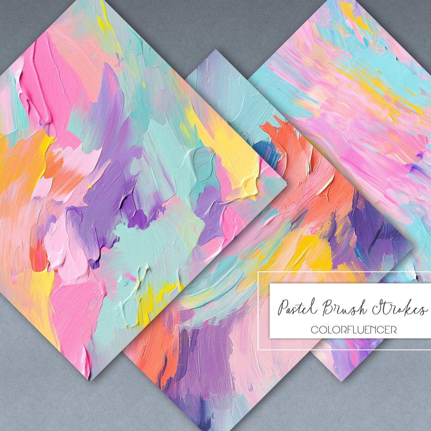 Painted Backgrounds Pastel Brush Strokes Digital Papers Sublimation ...
