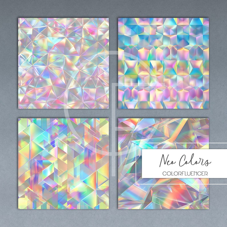 Holographic Seamless Patterns | Neo Colors | Digital Papers ...