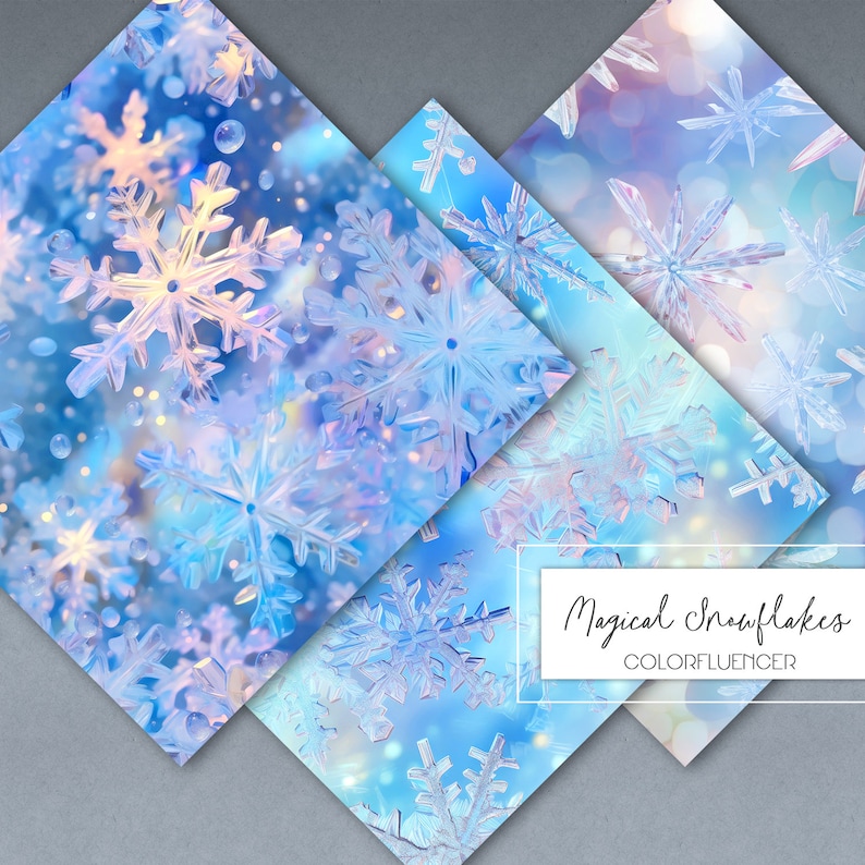 Snowflake Seamless Patterns | Magical Snowflakes | Digital Papers ...
