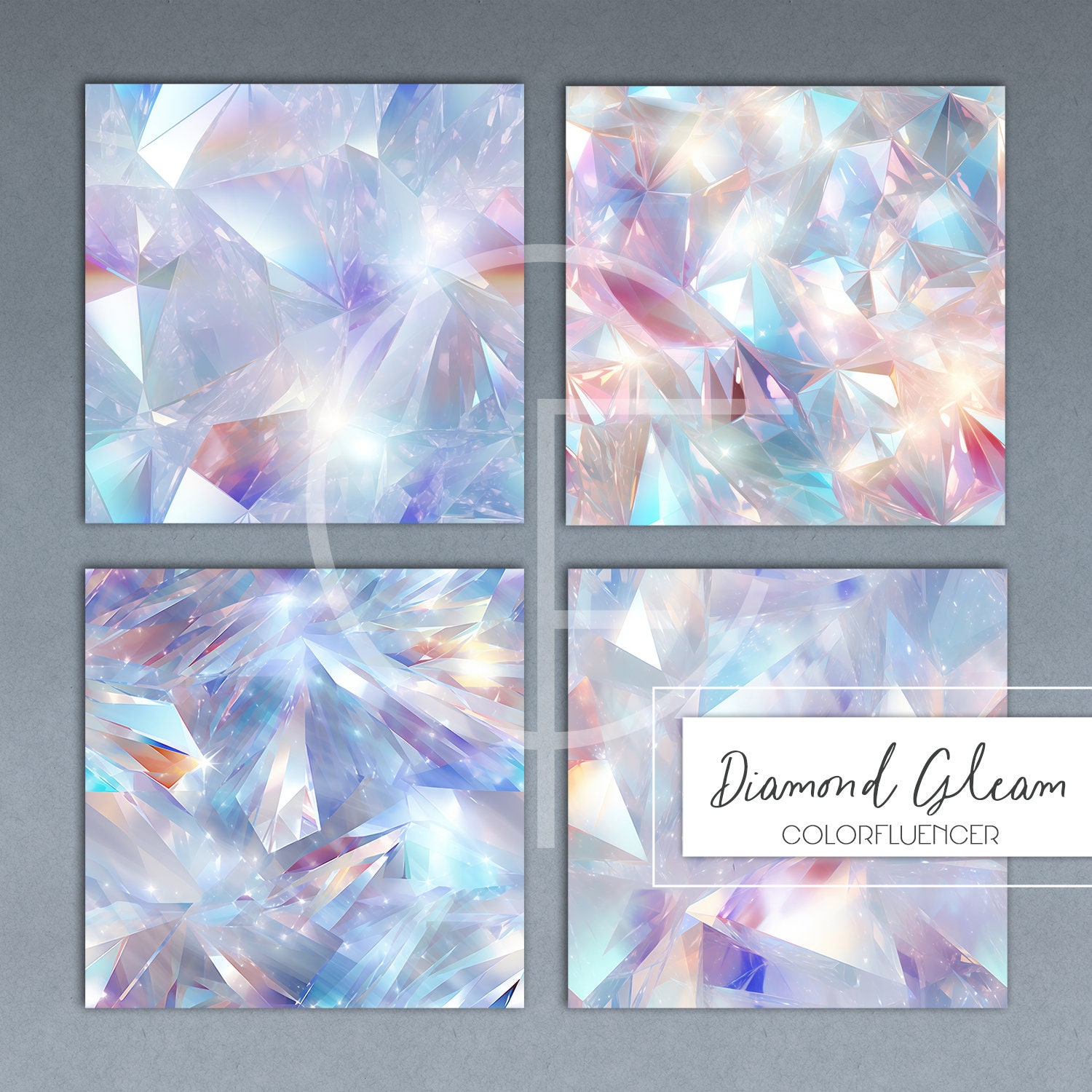 Crystal Backgrounds | Diamond Gleam | Digital Papers | Sublimation ...