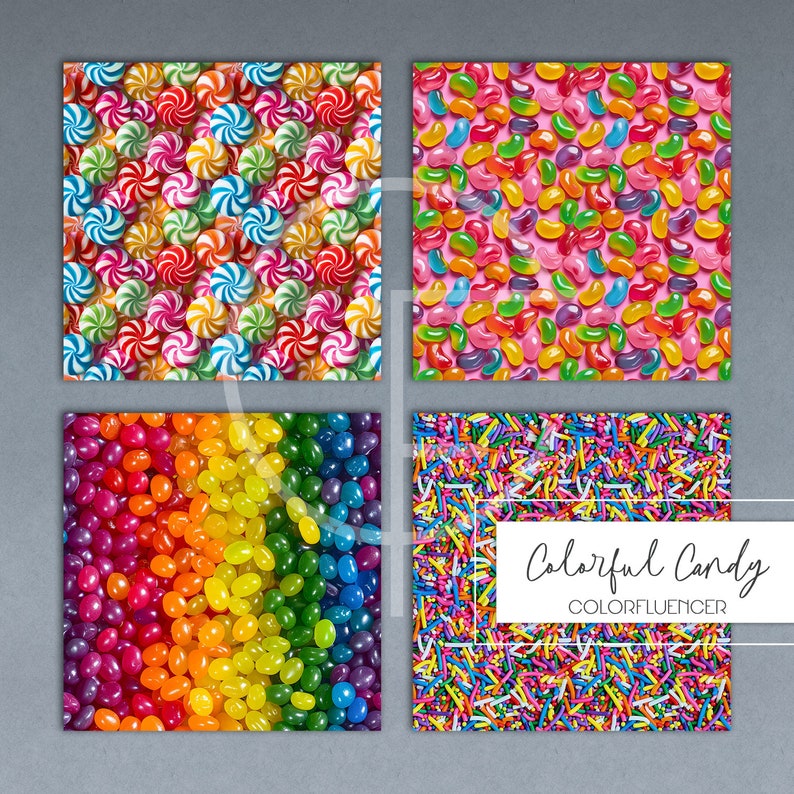 Candy Seamless Patterns | Colorful Candy | Backgrounds | Digital Papers ...