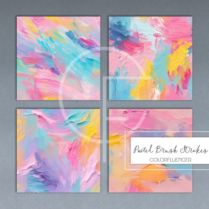 Painted Backgrounds Pastel Brush Strokes Digital Papers Sublimation ...