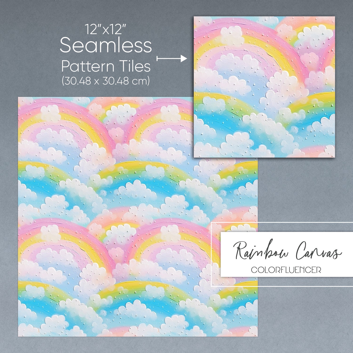 Rainbow Backgrounds Rainbow Canvas Digital Papers Seamless Pattern Sky ...