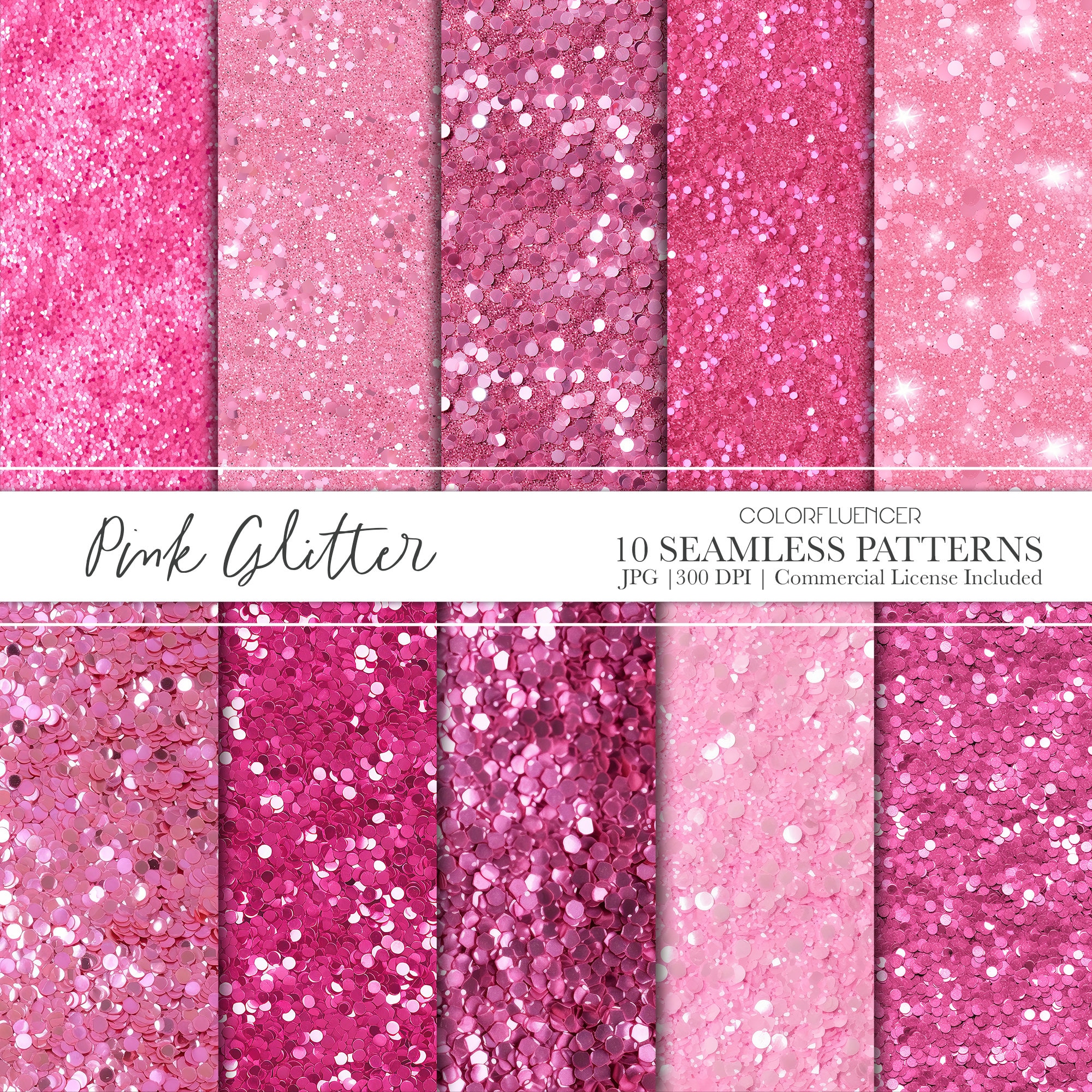 Pink Glitter Seamless Patterns | Digital Paper | Sublimation Design ...