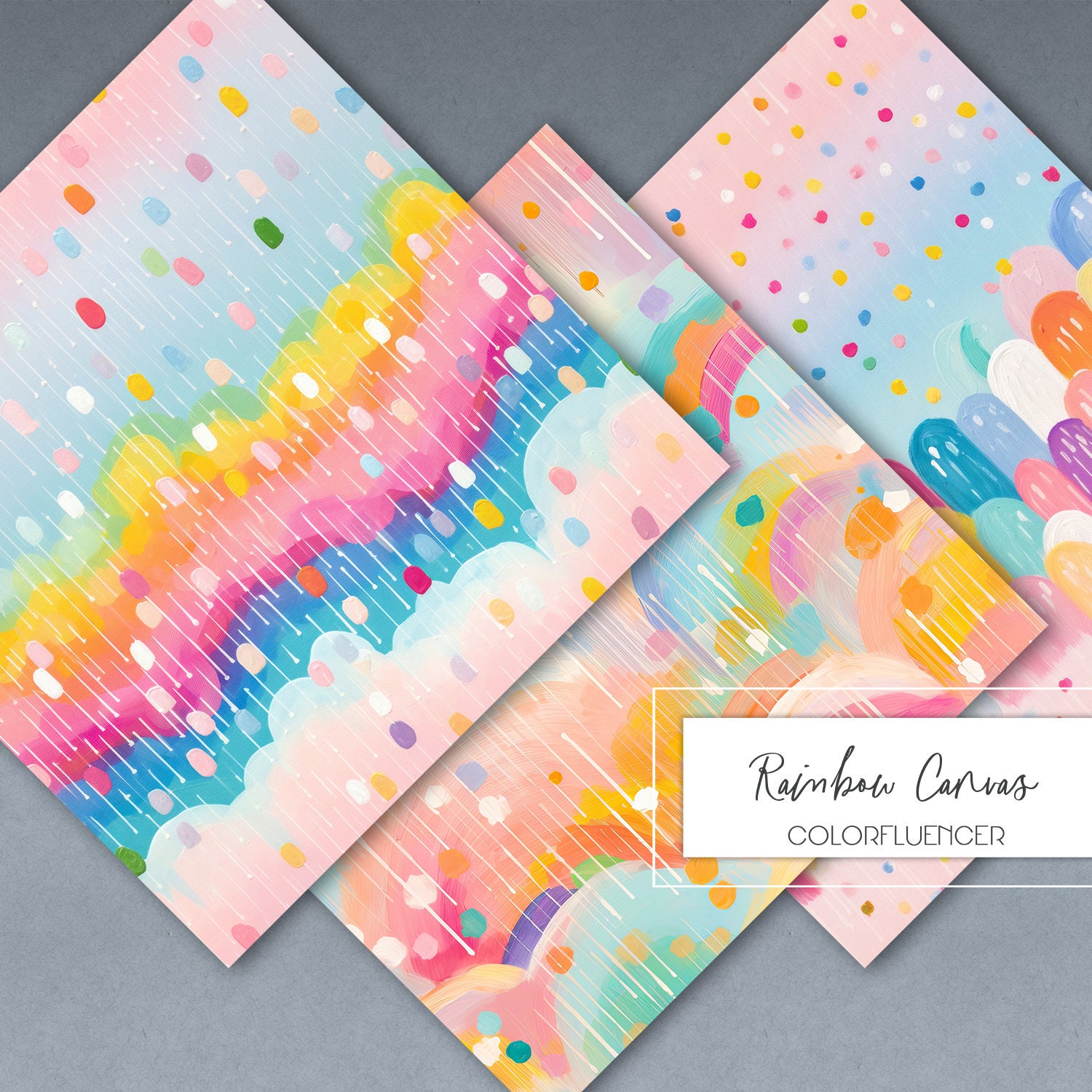 Rainbow Backgrounds Rainbow Canvas Digital Papers Seamless Pattern Sky ...