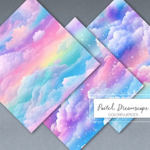 Clouds Seamless Patterns | Sky Clouds Backgrounds, Rainbow Colors ...