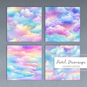 Clouds Seamless Patterns | Sky Clouds Backgrounds, Rainbow Colors ...