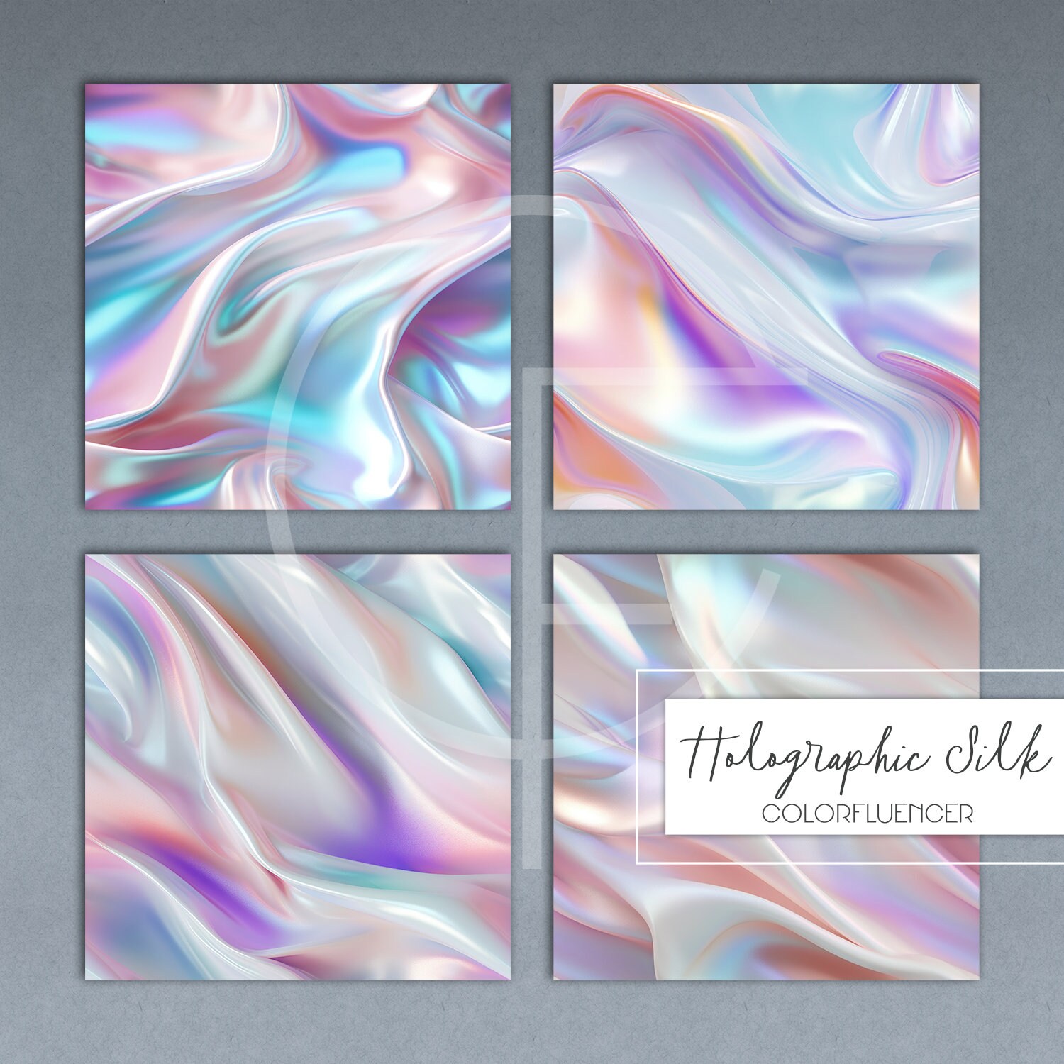 Holographic Backgrounds | Silk | Digital Papers | Sublimation Designs ...