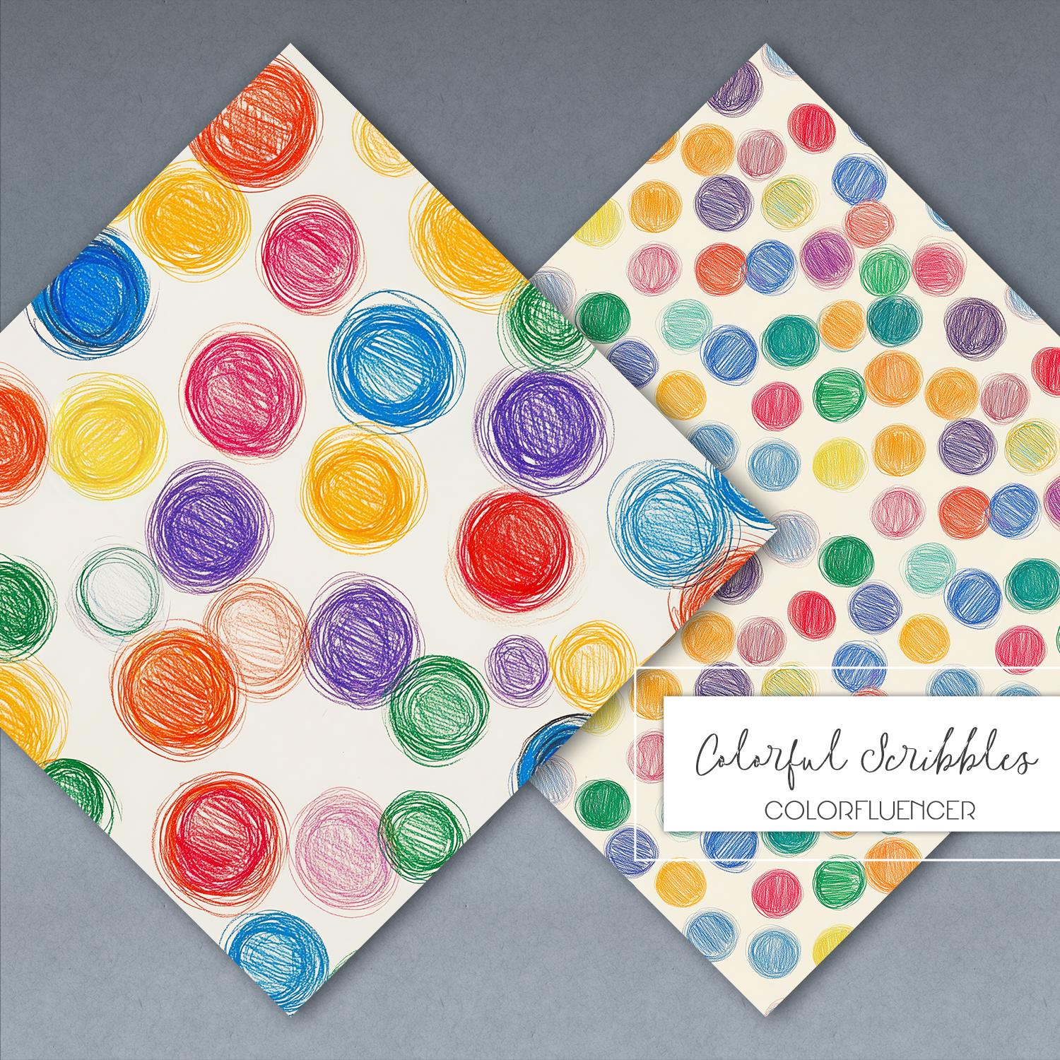Colorful Scribbles Digital Paper: 12 Seamless Patterns (JPG) - Etsy