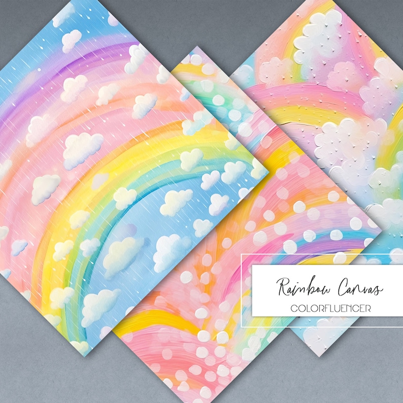 Rainbow Backgrounds | Rainbow Canvas | Digital Papers | Seamless ...