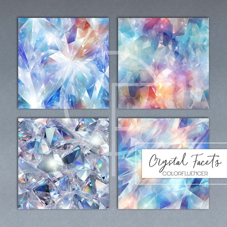 Diamond Backgrounds Crystal Facets Digital Papers Sublimation Designs ...