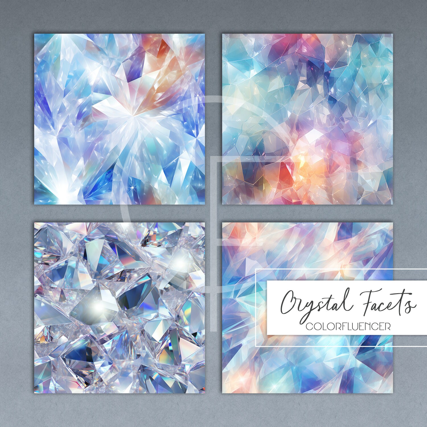 Diamond Backgrounds | Crystal Facets | Digital Papers | Sublimation ...