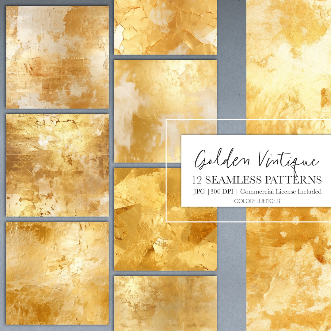 Seamless Metallic Gold Patterns | Antique Gold | Seamless Pattern ...