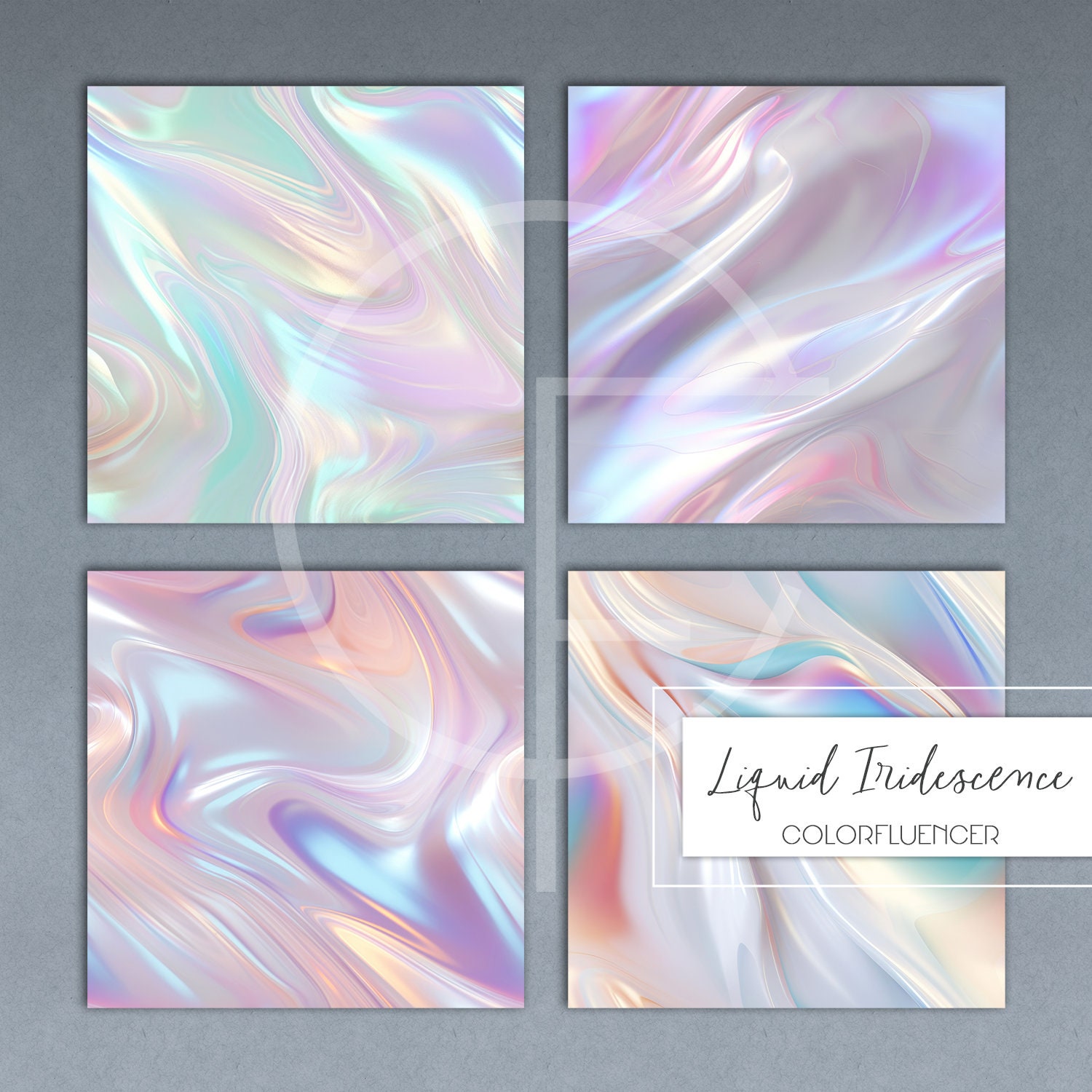 Iridescent Backgrounds | Liquid Iridescence | Digital Paper ...