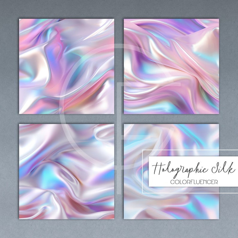Holographic Backgrounds | Silk | Digital Papers | Sublimation Designs ...