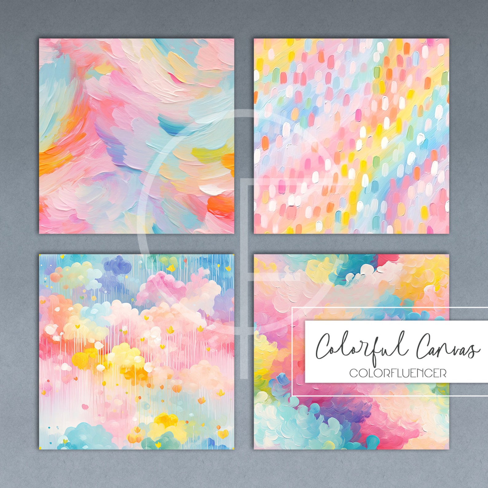 Paint Backgrounds | Pastel Brush Strokes | Rainbow Clouds | Seamless ...