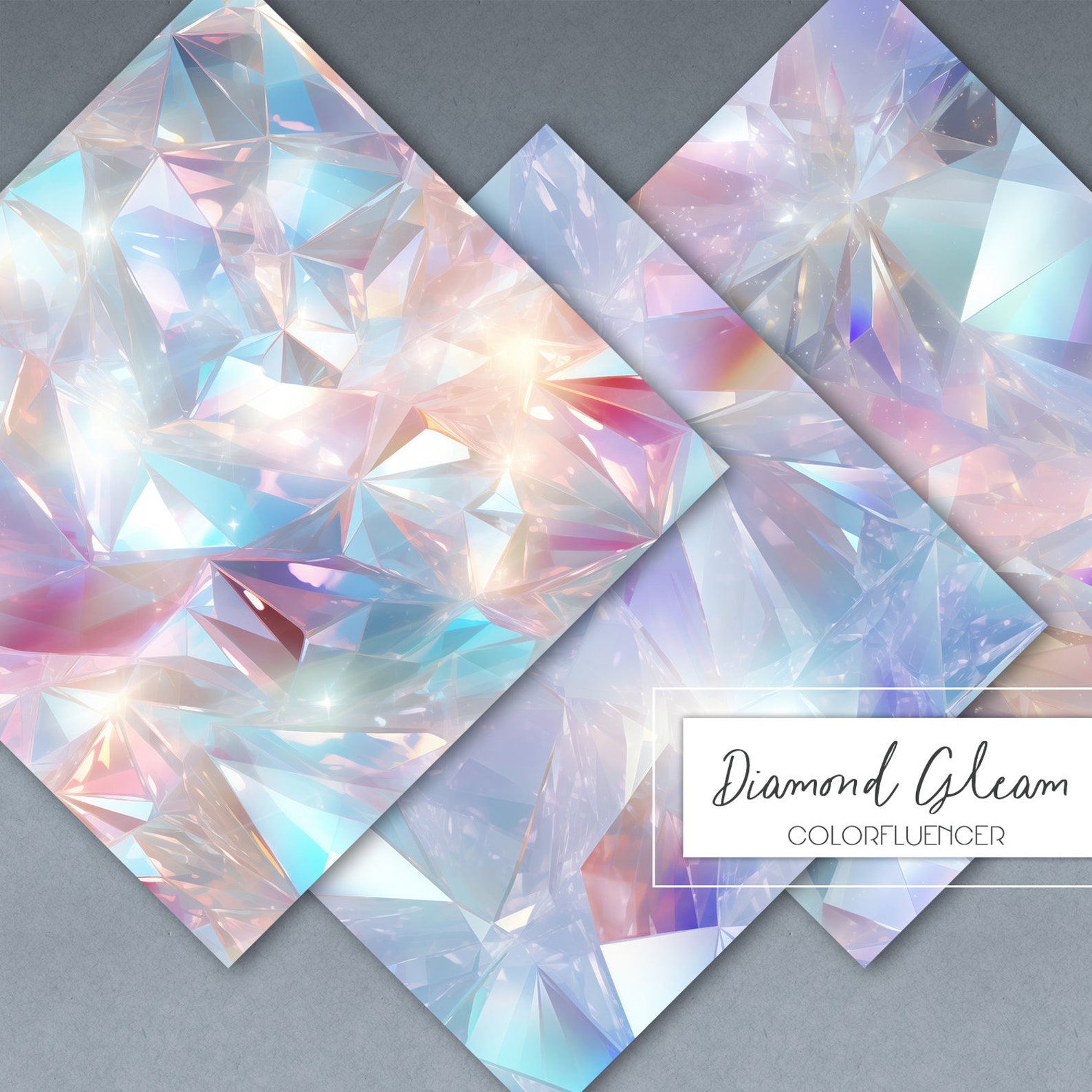 Crystal Backgrounds | Diamond Gleam | Digital Papers | Sublimation ...