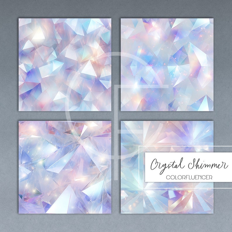 Prismatic Seamless Backgrounds Crystal Shimmer Digital Patterns ...