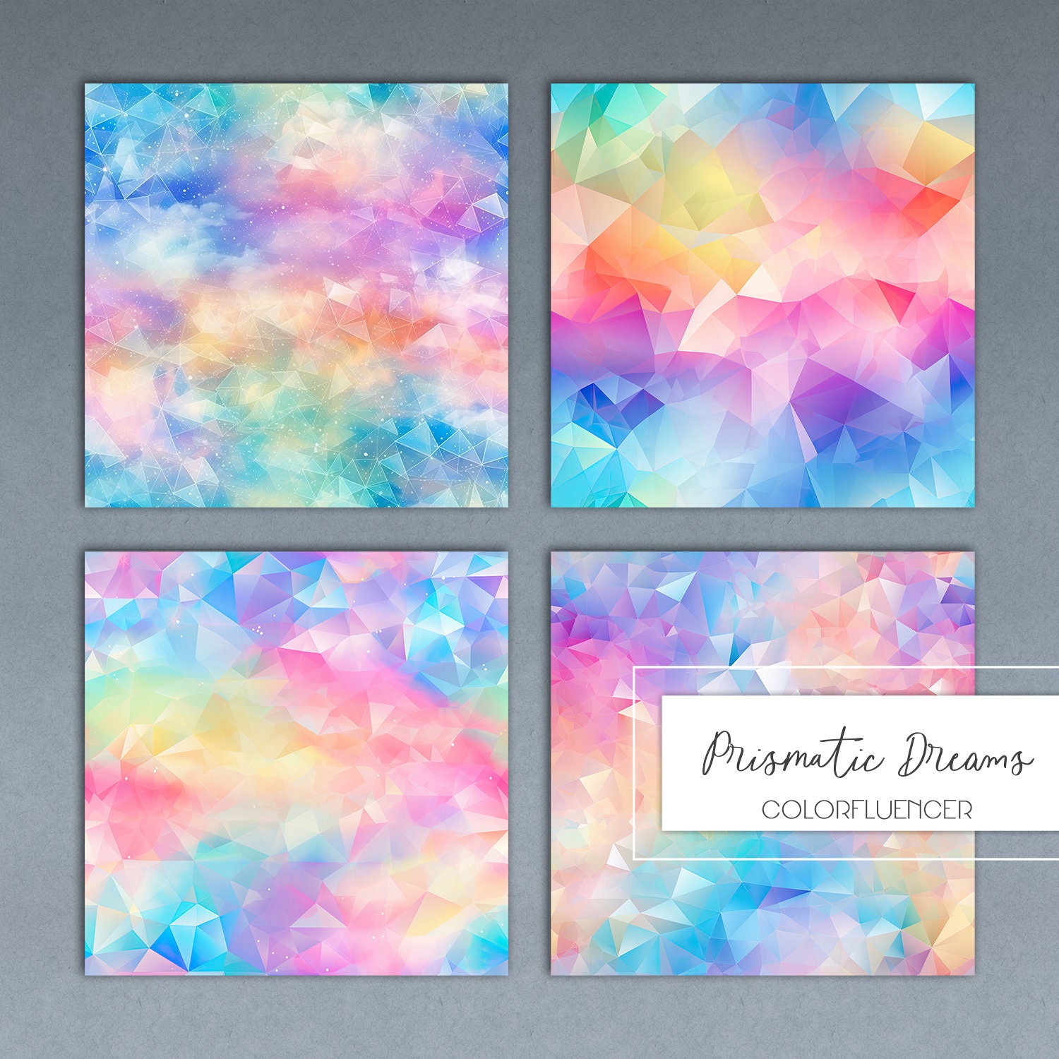 Rainbow Seamless Patterns Backgrounds Prismatic Dreams Digital Paper ...