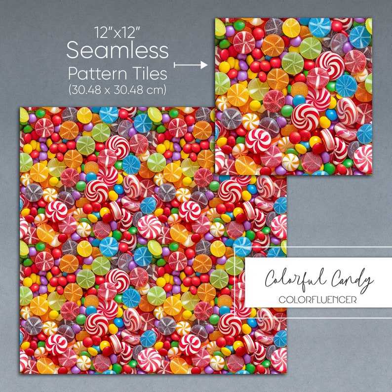 Candy Seamless Patterns | Colorful Candy | Backgrounds | Digital Papers ...