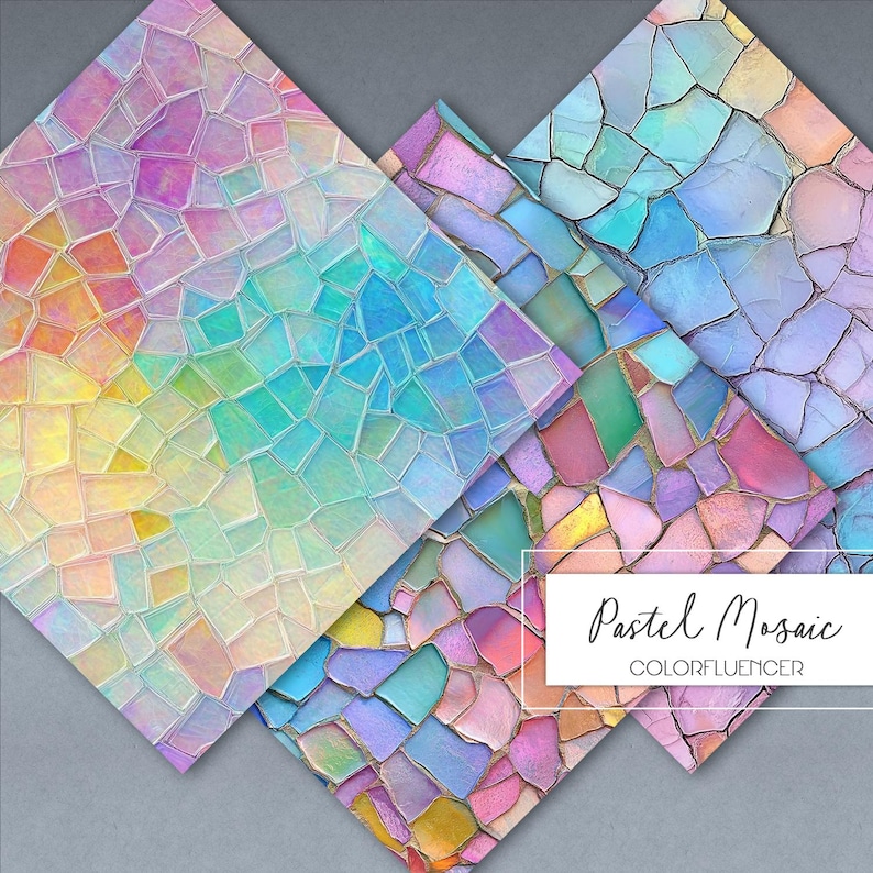 Mosaic Patterns | Pastel Mosaic | Seamless Pattern | Digital Papers ...