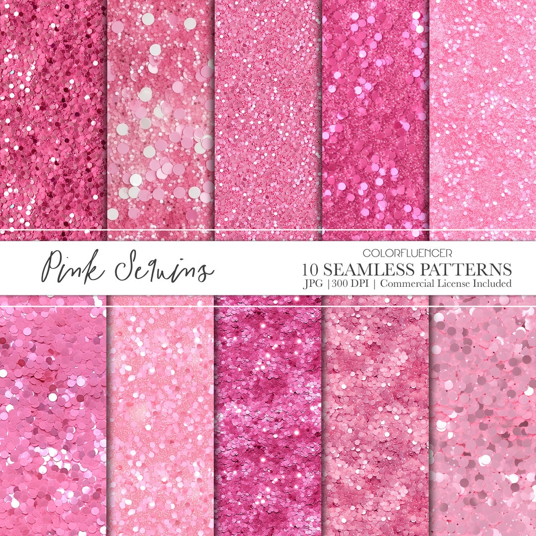 Pink Glitter and Sequins Seamless Patterns | Digital Paper ...