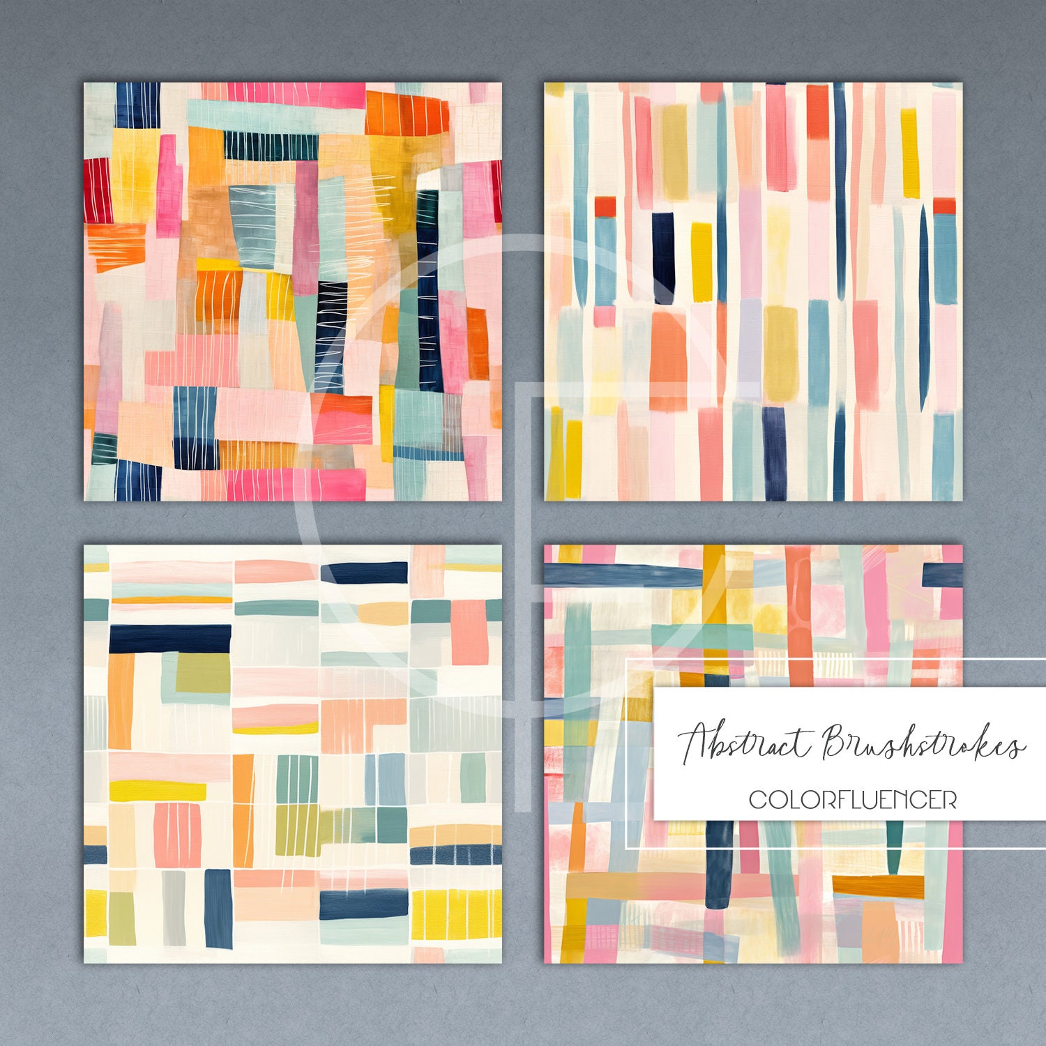 Abstract Seamless Patterns | Abstract Brushstrokes | Digital Paper ...