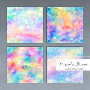Rainbow Seamless Patterns | Backgrounds | Prismatic Dreams | Digital ...