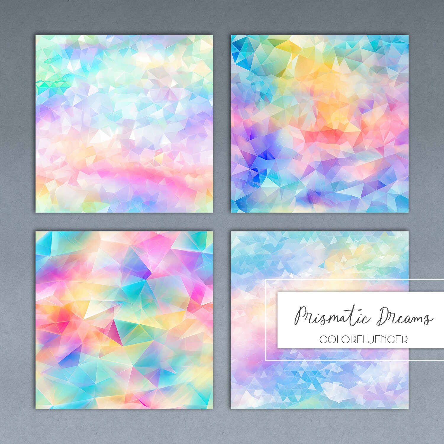 Rainbow Seamless Patterns | Backgrounds | Prismatic Dreams | Digital ...