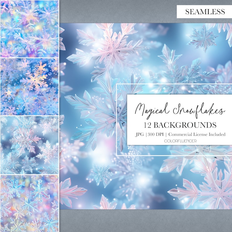 Snowflake Seamless Patterns | Magical Snowflakes | Digital Papers ...