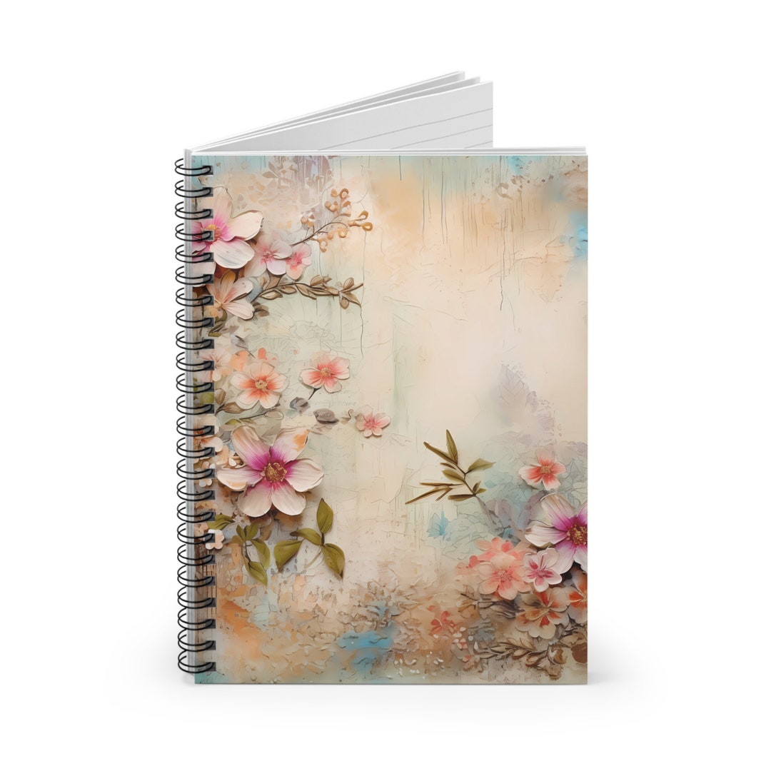 Boho Chic Aesthetic Spiral Notebook Soft Cover Coil Wire Bound Notebook ...