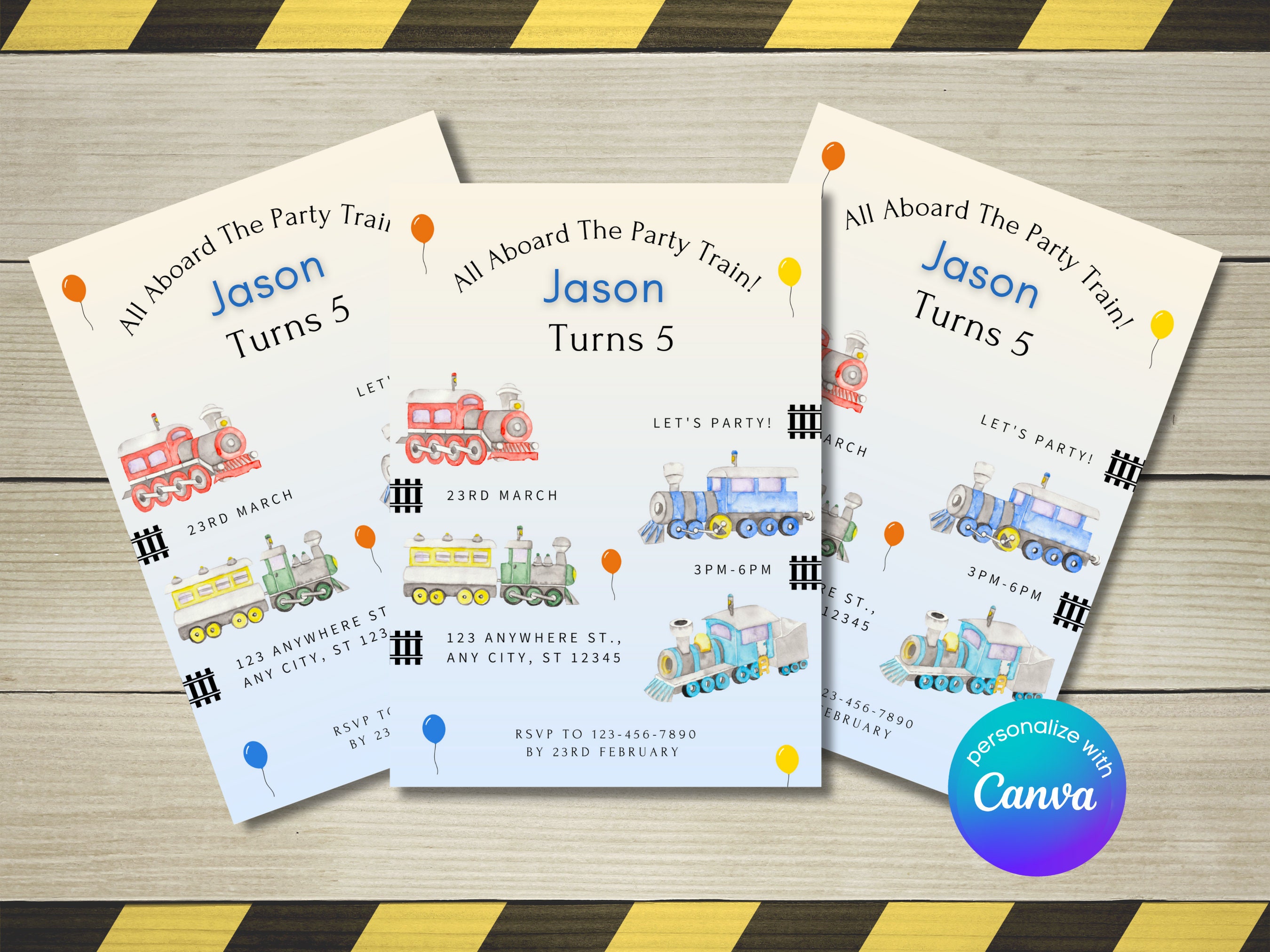Train Birthday Party Invitation, Children's Train Party Invitation ...