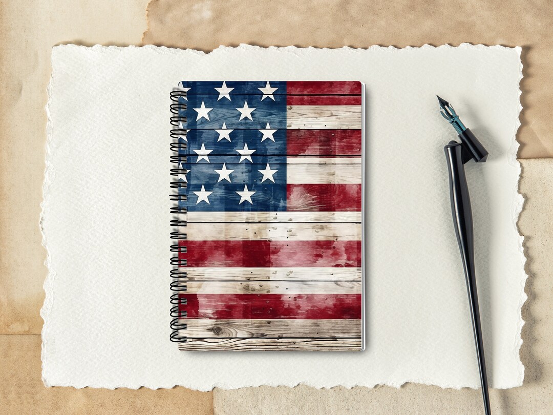 American Flag Spiral Notebook | Soft Cover Coil Wire Bound Notebook ...