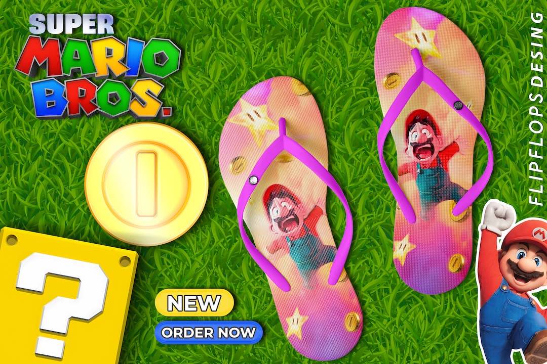 Mario Bros Flip Flops/ Digital Design Mario Bros for Flip - Etsy