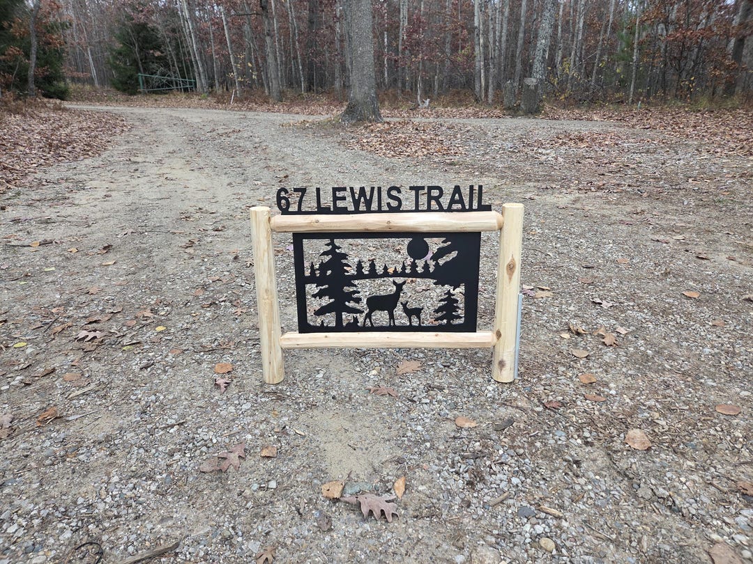 Personalized 3-foot Cedar Log Sign With Whitetail Deer Design – Custom ...